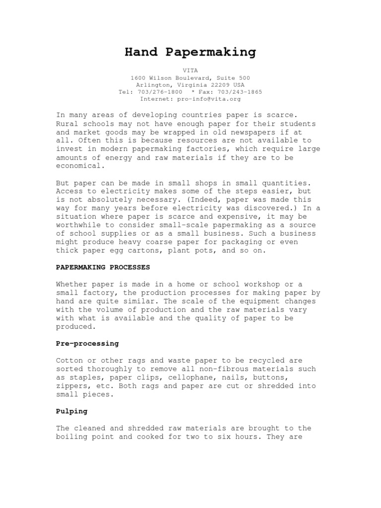 Hand Paper Making | PDF | Papermaking | Paper