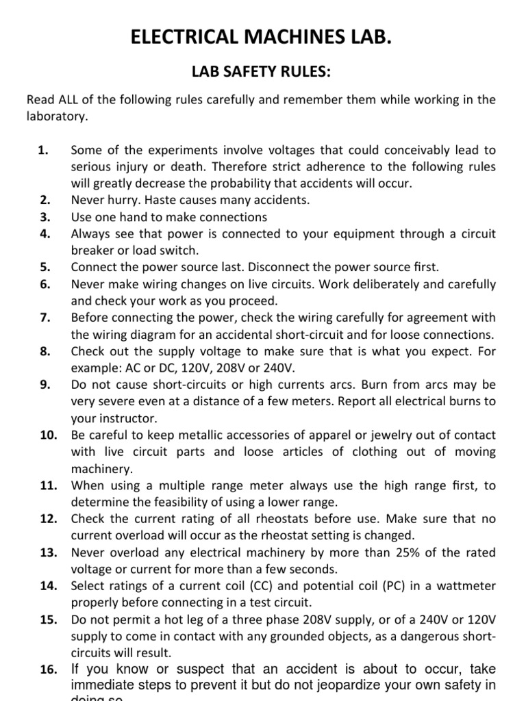 AC Electric Machines Lab Manul | PDF | Transformer | Electrical Components