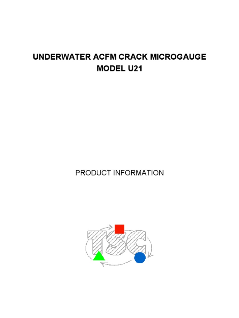 Underwater ACFM Crack Microgauge (Model U21 | PDF | Subsea (Technology ...
