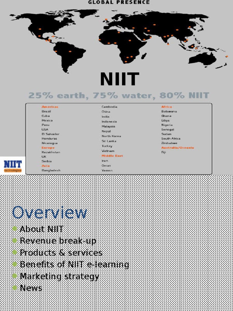 NIIT Overview: Services, Revenue & E-Learning | PDF | Educational ...