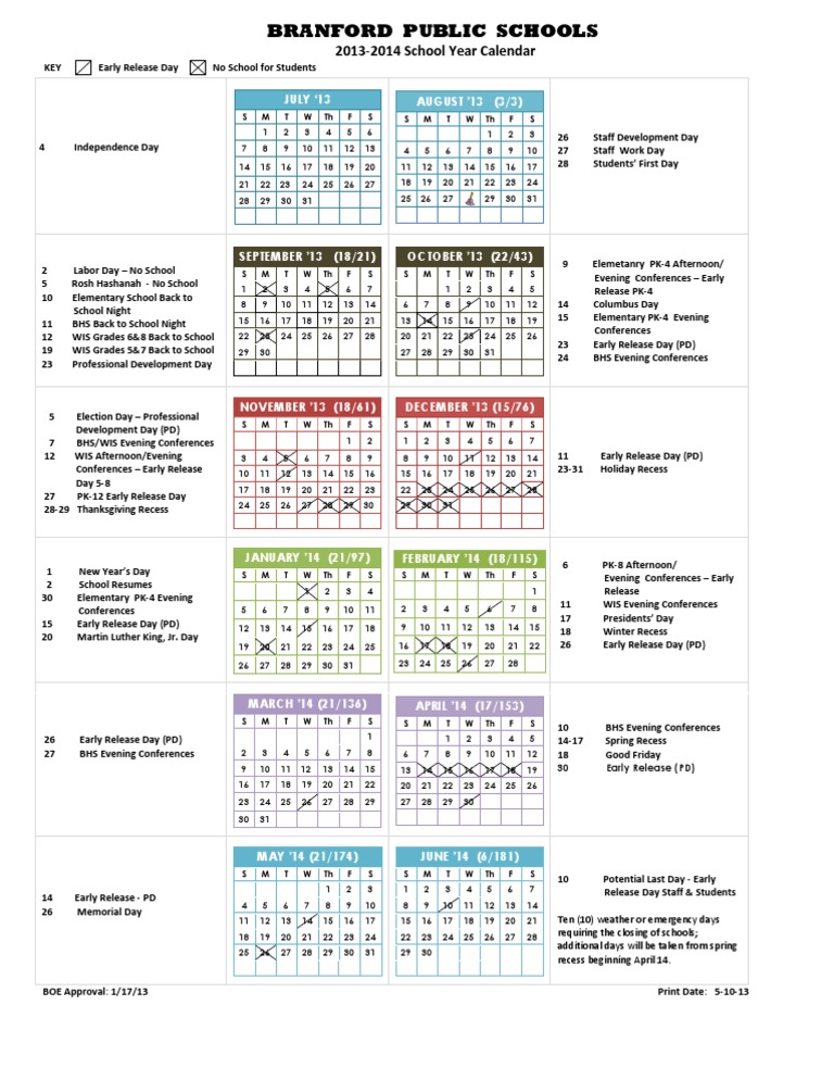 2013-2014 Approved Calendar | PDF