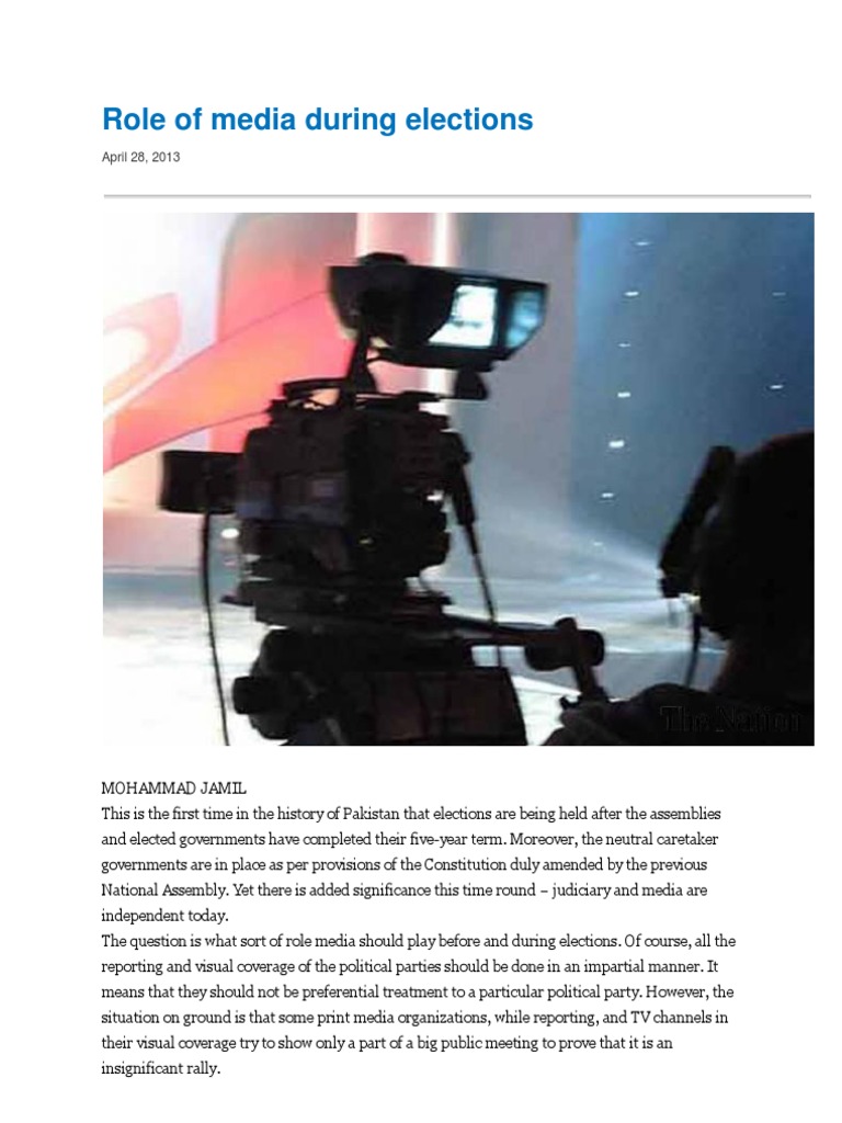 Role of Media in Elections | PDF | Elections | Mass Media
