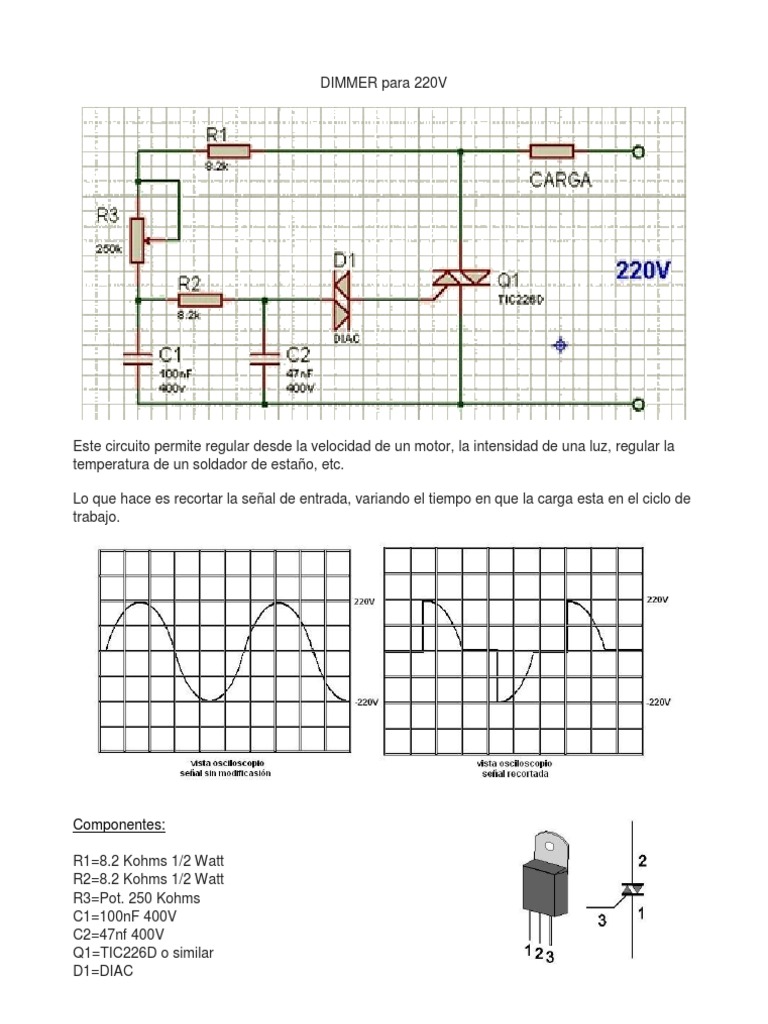 Triac Diac DIMMER para 220V | PDF