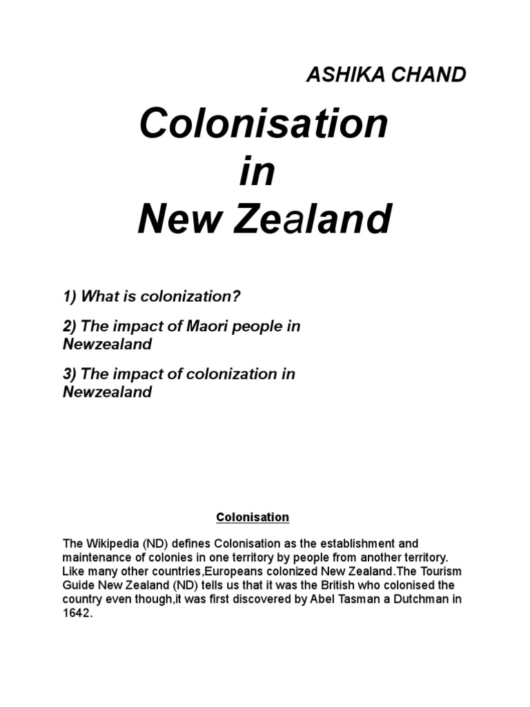 Colonisation Assignment (1) | Māori People | New Zealand