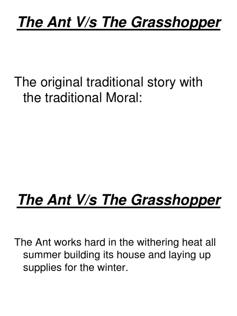 The Ant Vs Grasshopper | PDF | Government