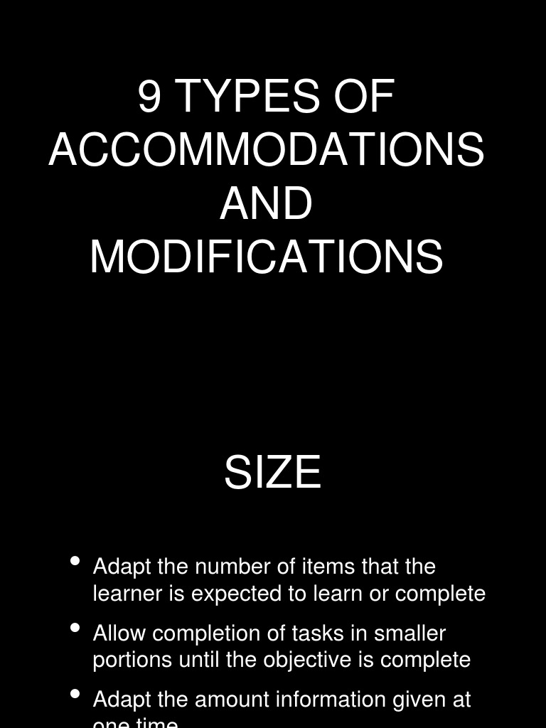 9 Types of Learning Accommodations | PDF | Career & Growth
