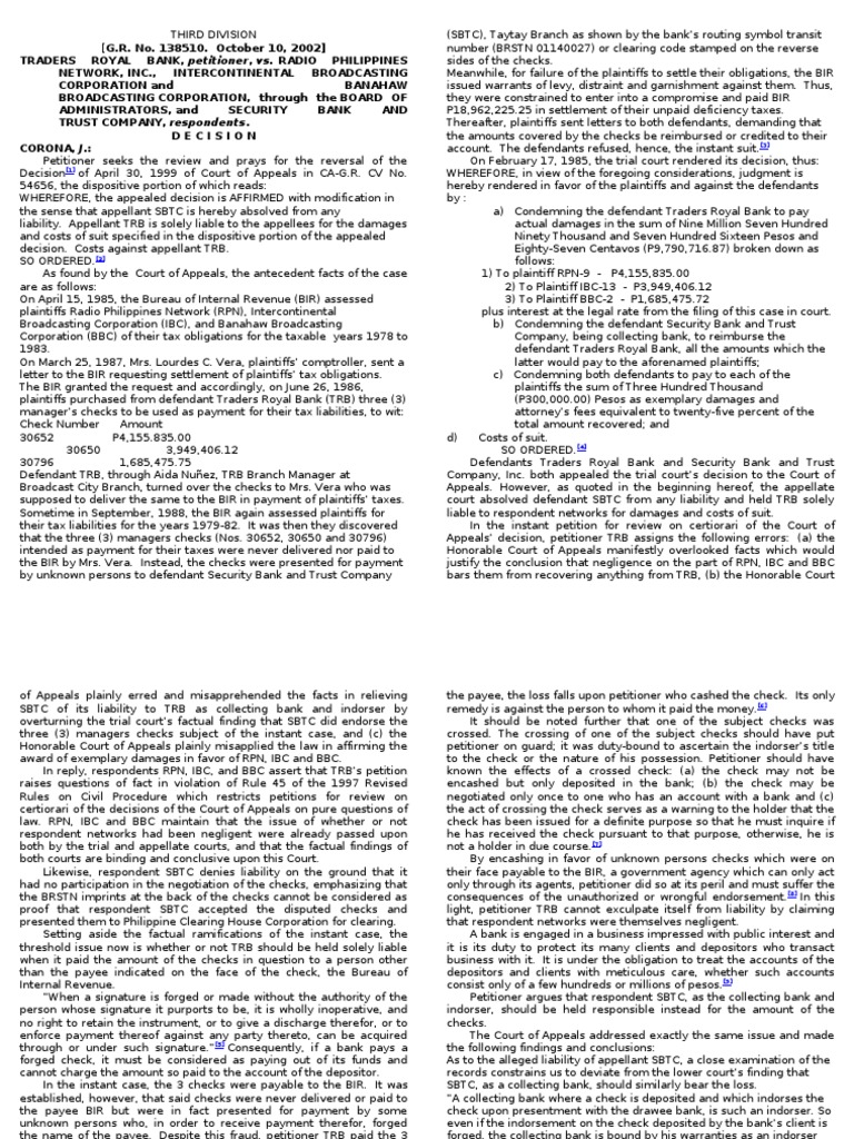 Nego Material Alteration Cases | PDF | Forgery | Cheque