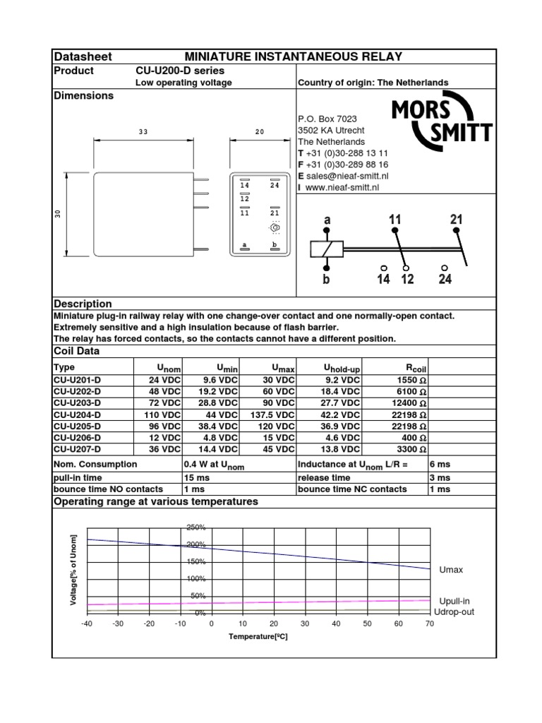 Cu U200 D | PDF | Volt | Relay