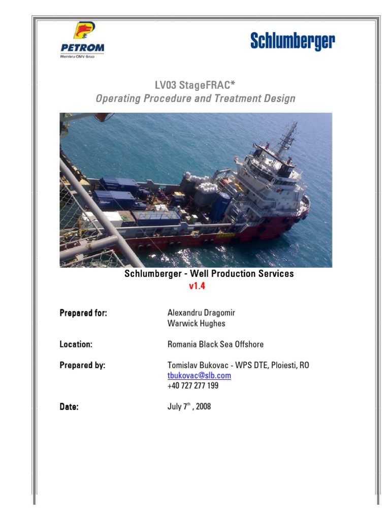 LV03 StageFRAC Operating Procedure | PDF | Casing (Borehole ...