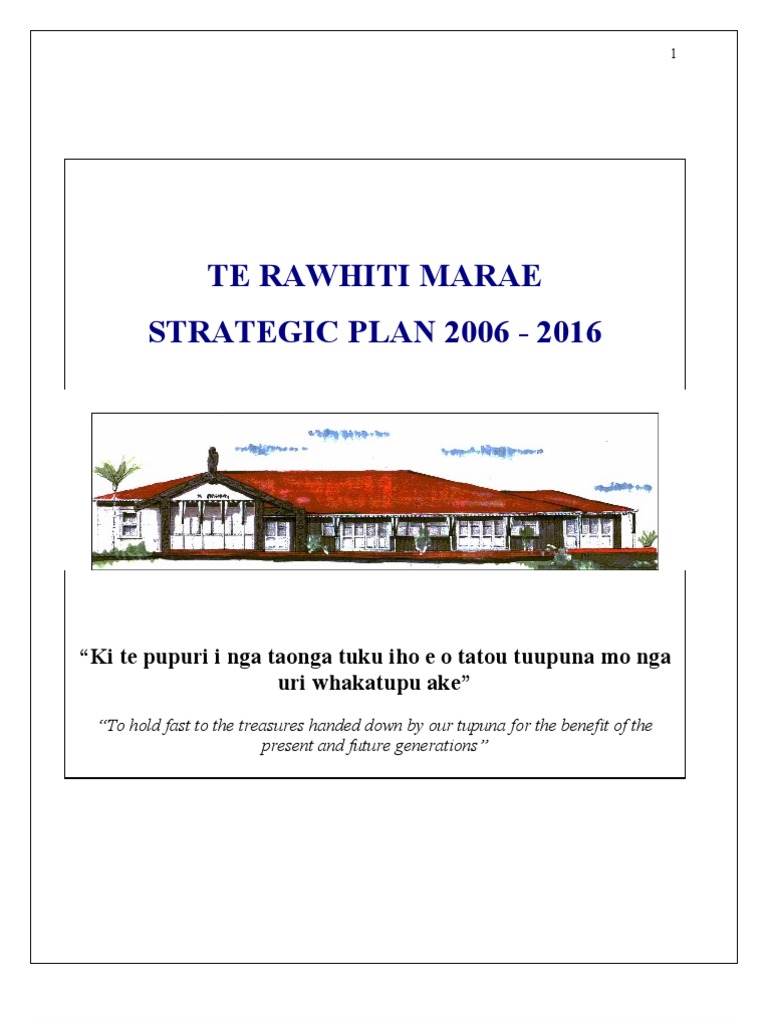 Te Rawhiti Marae Strategic Plan | PDF | Strategic Planning | Māori People