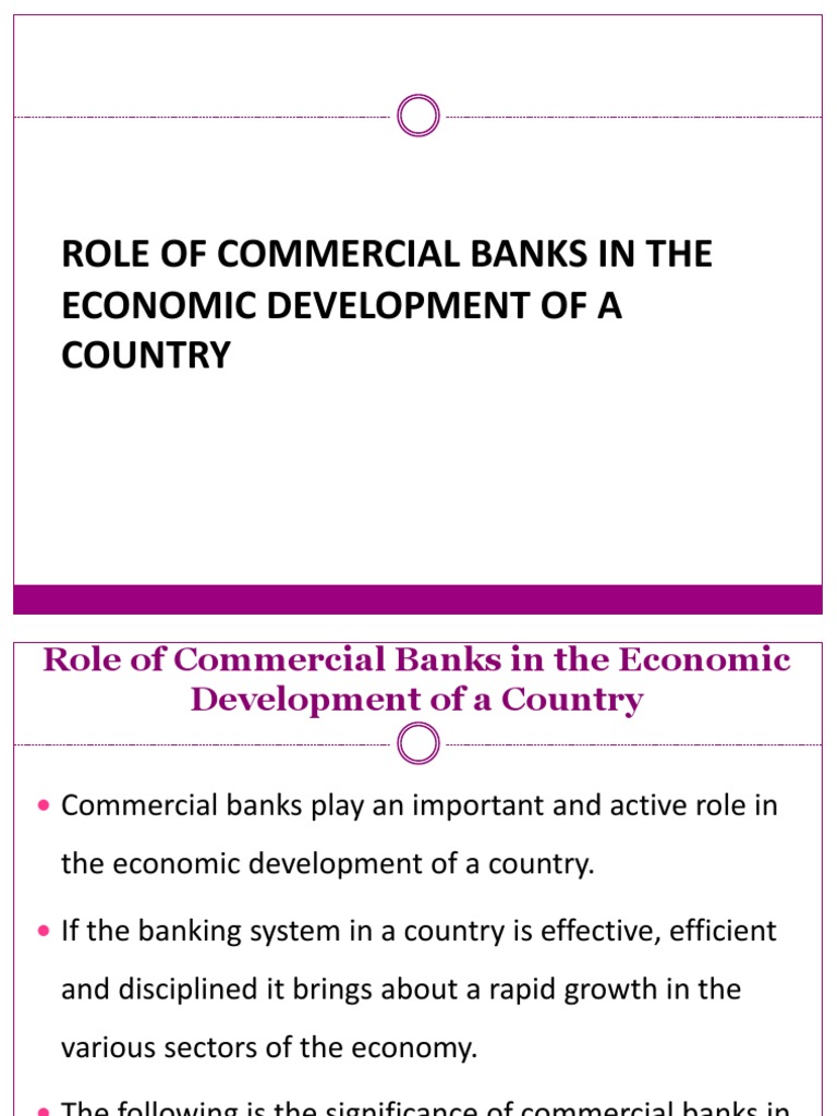 Role of Commercial Banks in India's Economy | PDF | Banks | Economic ...