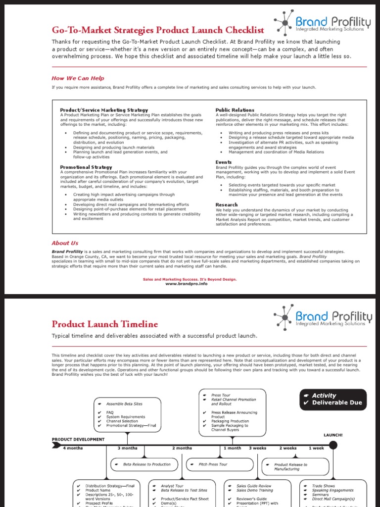 Product Launch Checklist | PDF | Product (Business) | Marketing