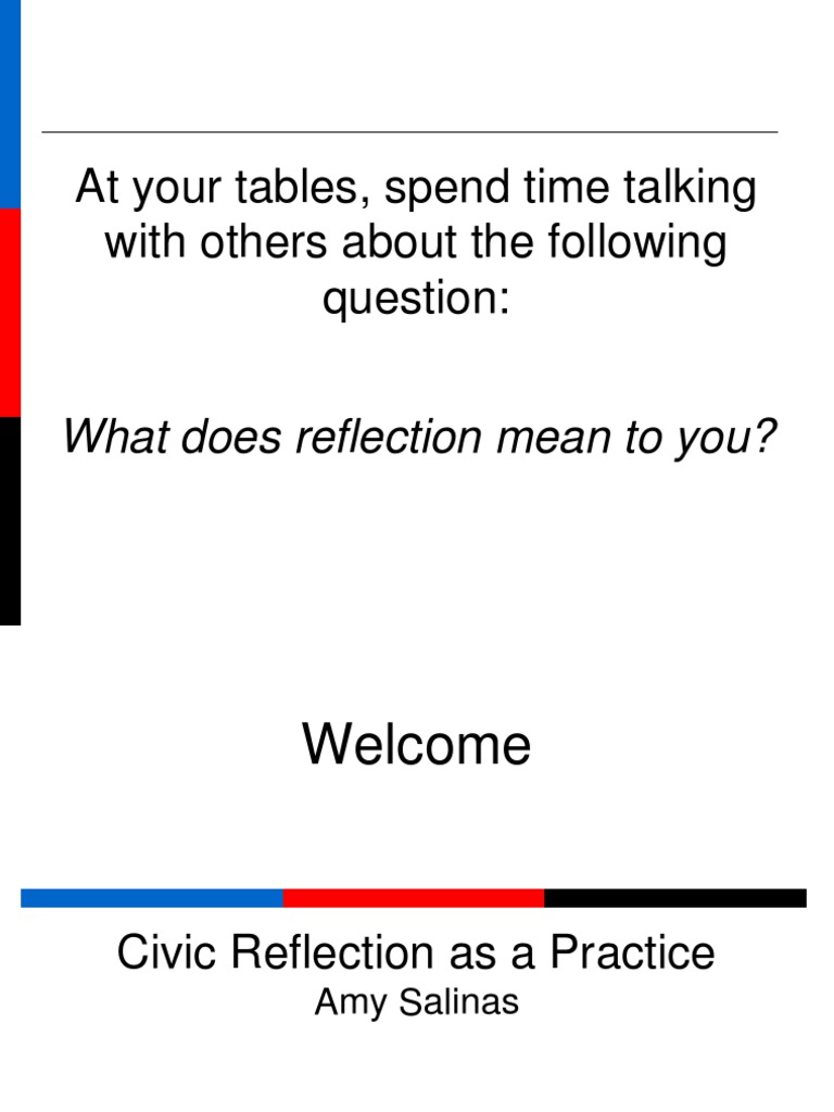 SW 2013 Civic Reflection As A Practice | PDF | Civics | Civic Engagement