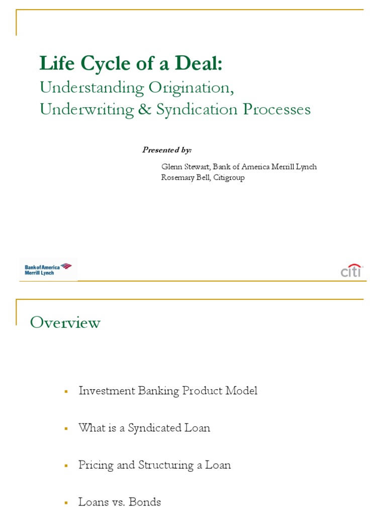 Life Cycle of A Deal | Download Free PDF | Syndicated Loan | Loans