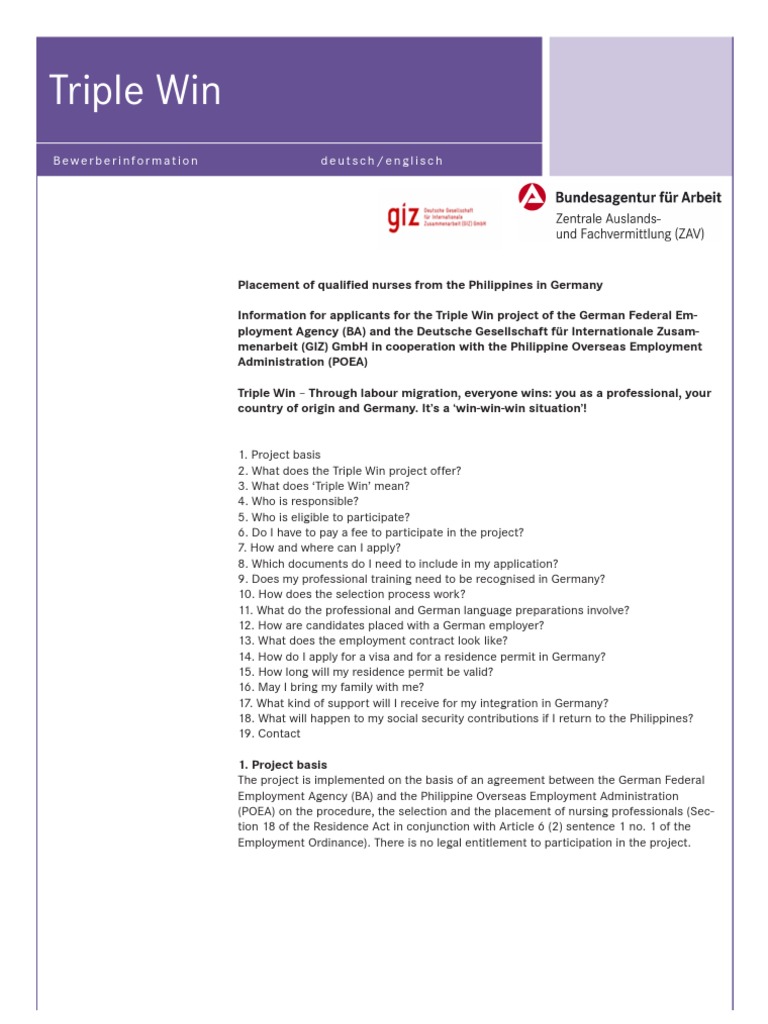 The Triple Win Project in Germany | PDF | Nursing | Professional ...