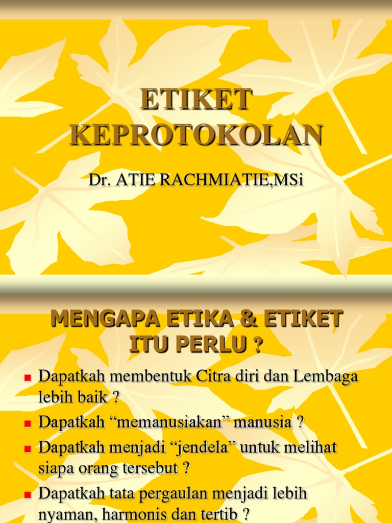 Etiket Keprotokolan | PDF | Karier & Perkembangan