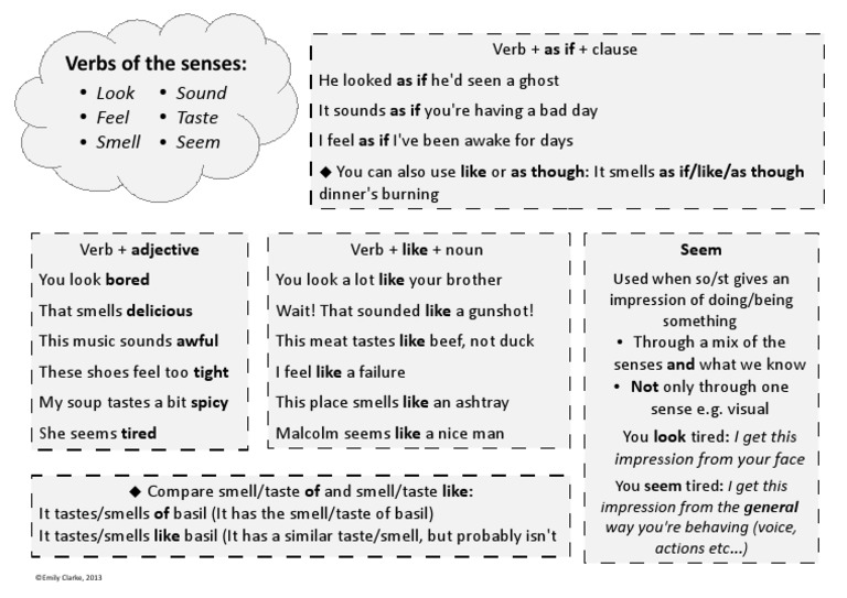 Exercises on Sensory Verbs | PDF | Verb | Syntactic Relationships