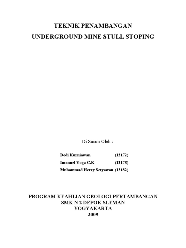 Stull Stoping | PDF