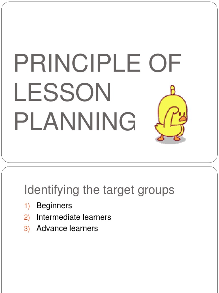 Principle of Lesson Planning | PDF | English Language | Vocabulary