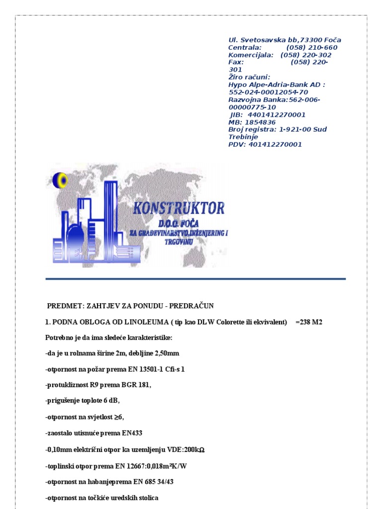 Zahtjev Za Ponudu Pod DLW | PDF