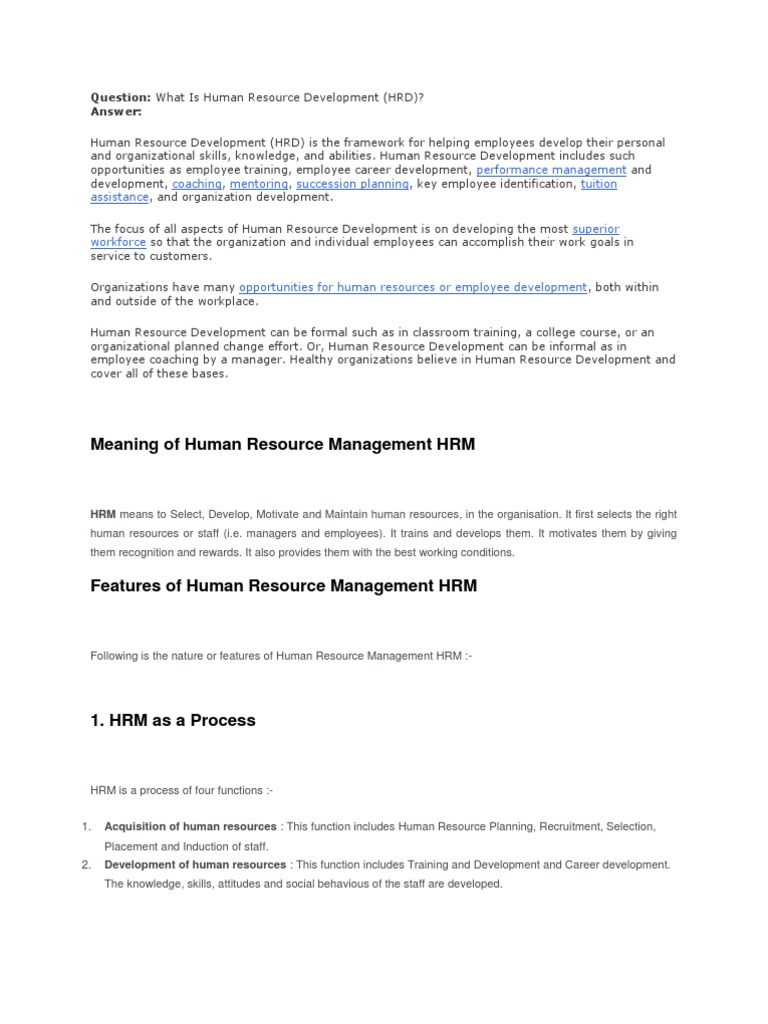 Human Resource Management Notes | PDF | Human Resource Management ...