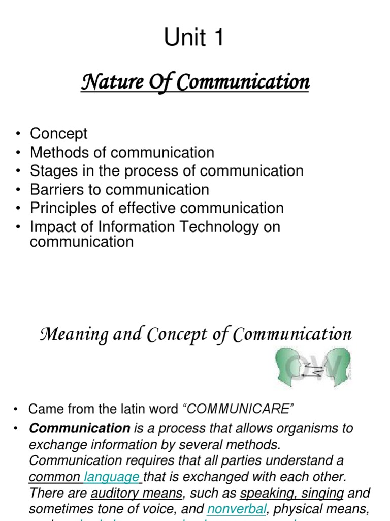 Nature of Communication | Nonverbal Communication | Communication