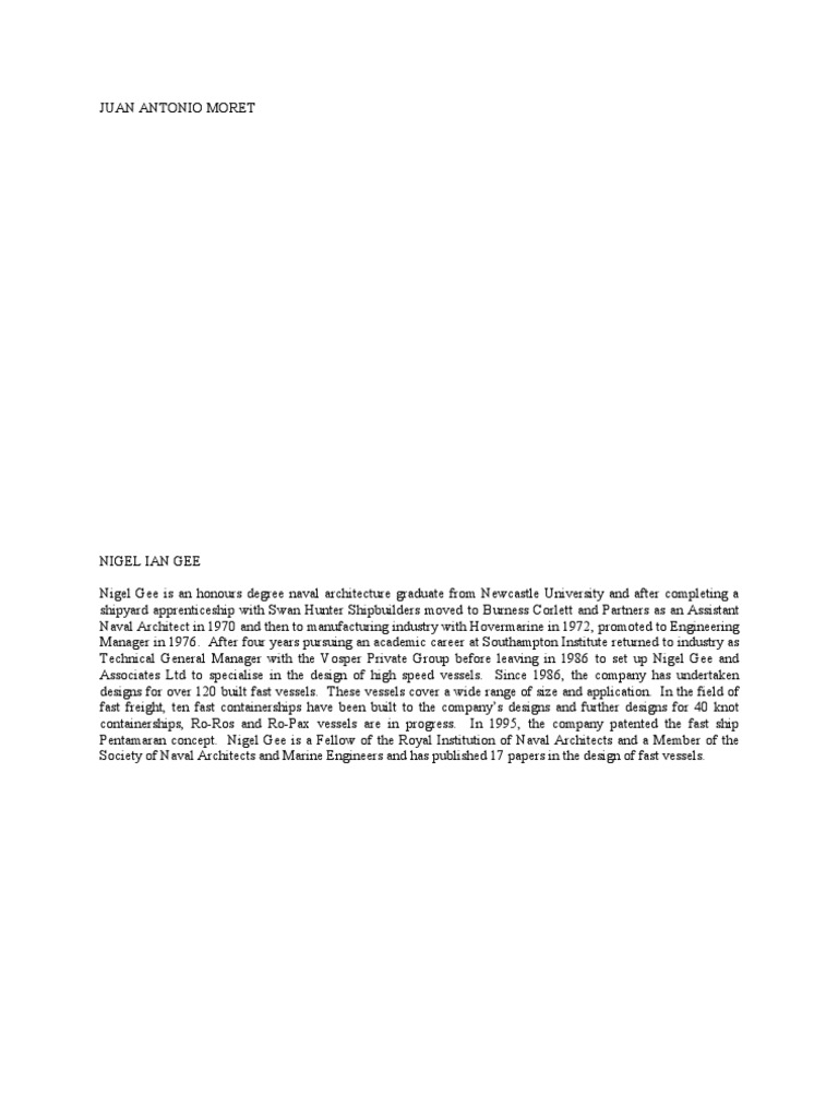 Nigel Gee - Izar Pentamaran Concept | PDF | Marine Propulsion | Diesel ...