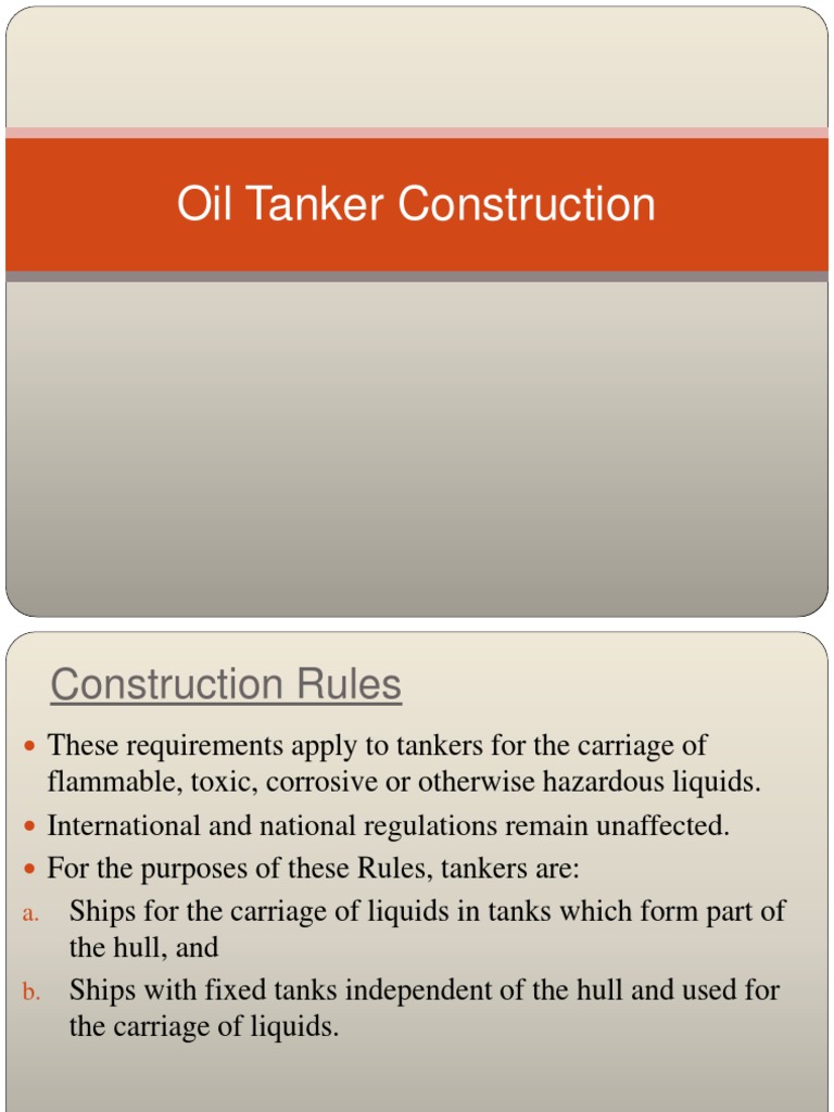 Oil Tanker Construction Rules | PDF | Oil Tanker | Valve