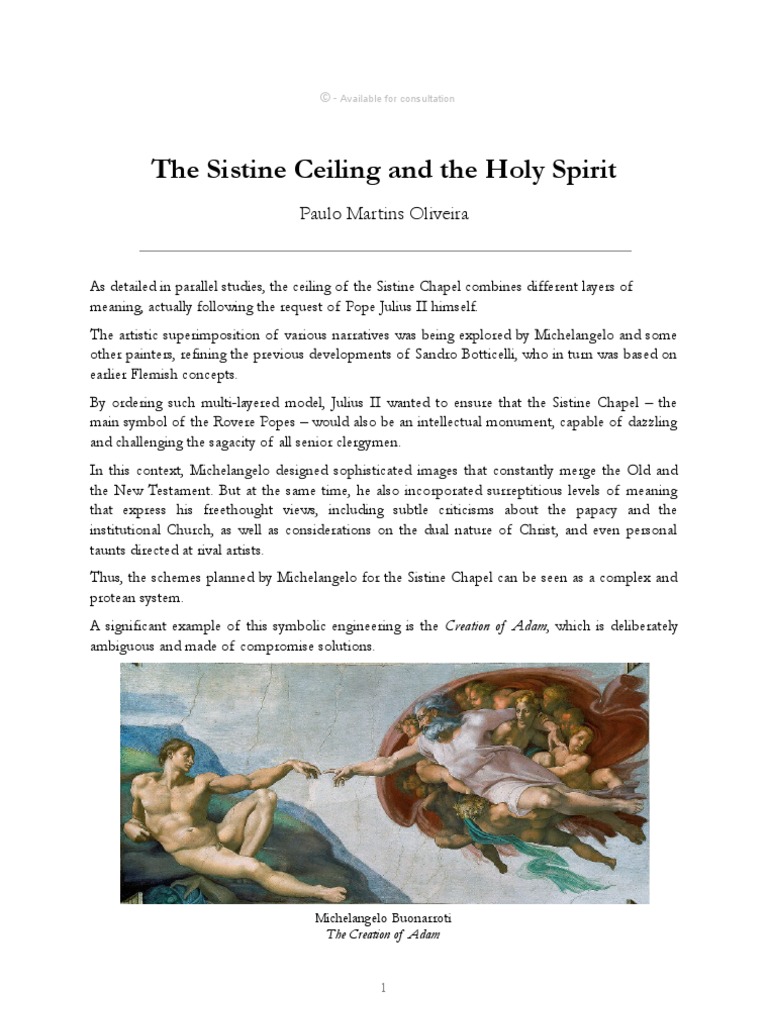 (E) The Sistine Chapel and The Holy Spirit | PDF | Michelangelo | Pope