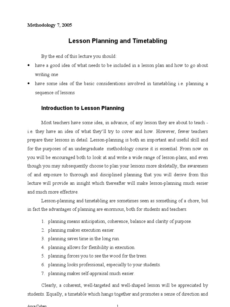 12 Lesson Planning Anca Cehan | PDF | Lesson Plan | Top Down And Bottom ...