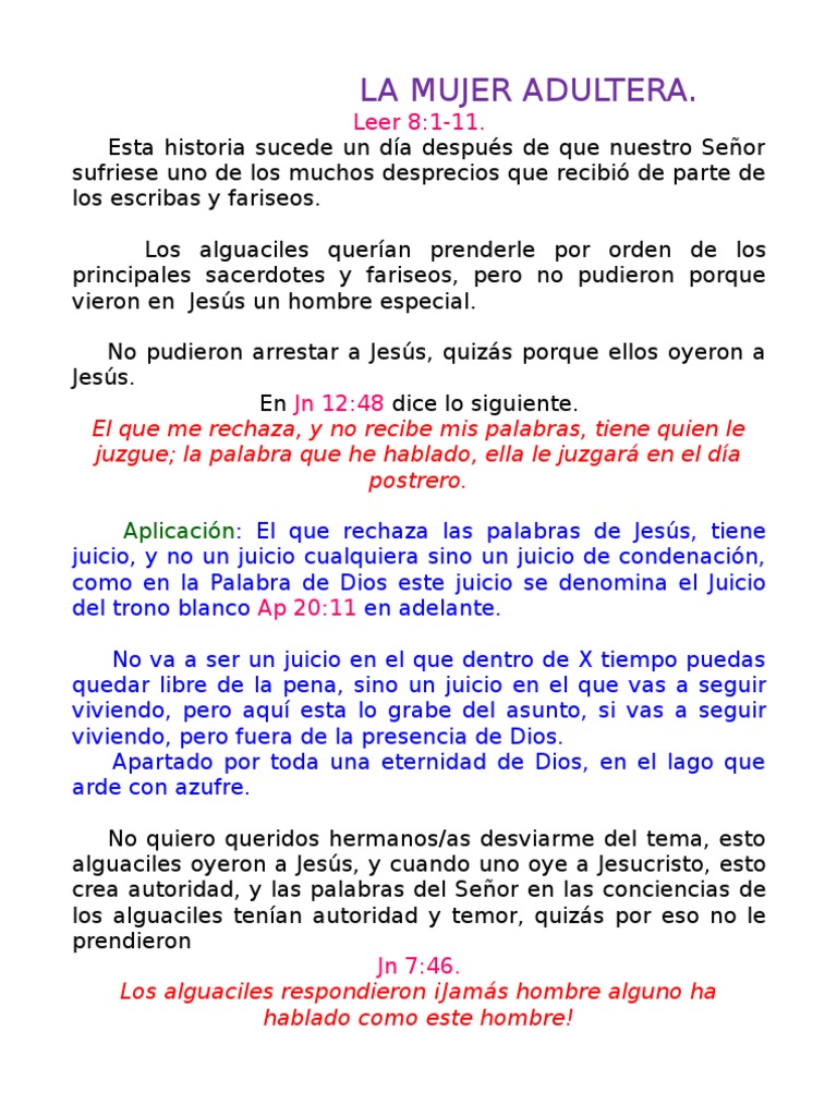 La Mujer Adultera | PDF | Pecado | Jesús