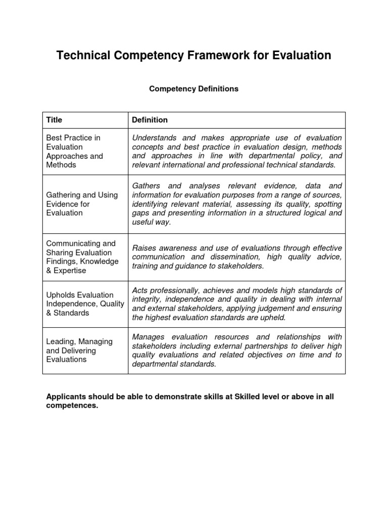 Technical Competency Framework Overview | PDF | Competence (Human ...