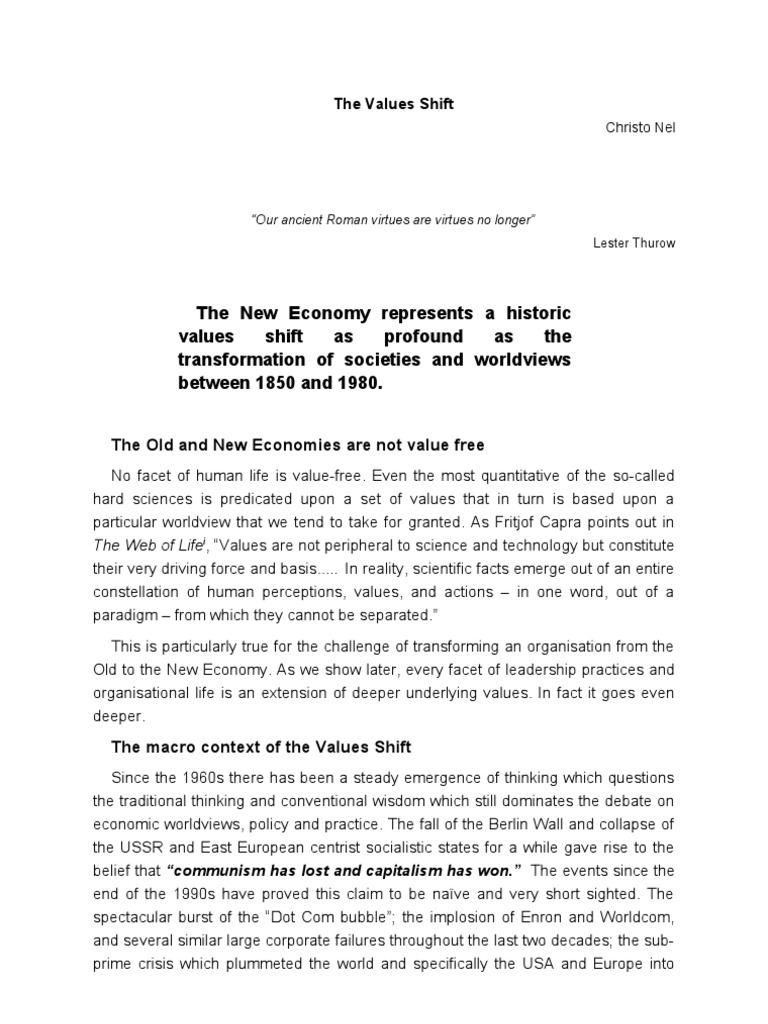 Article - Christo Nel - Values Shift - With Assessment Process | PDF ...