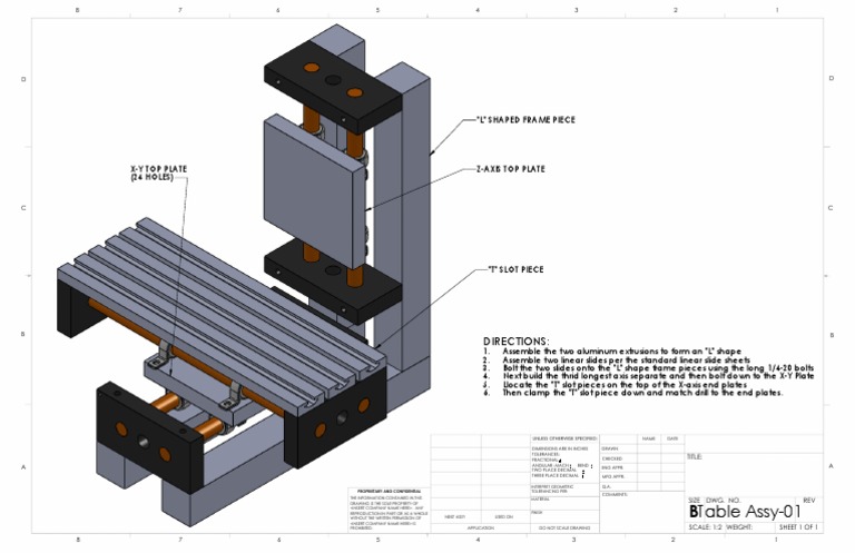 Modular CNC Mini Mill Assy-01 | PDF | Screw | Cartesian Coordinate System