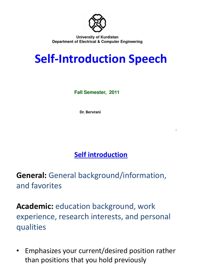 3 Self Introduction | PDF | Further Education