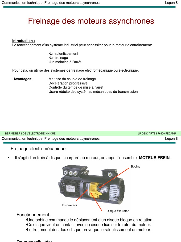 Freinage des moteurs asynchrones | PDF | Frein | Véhicules
