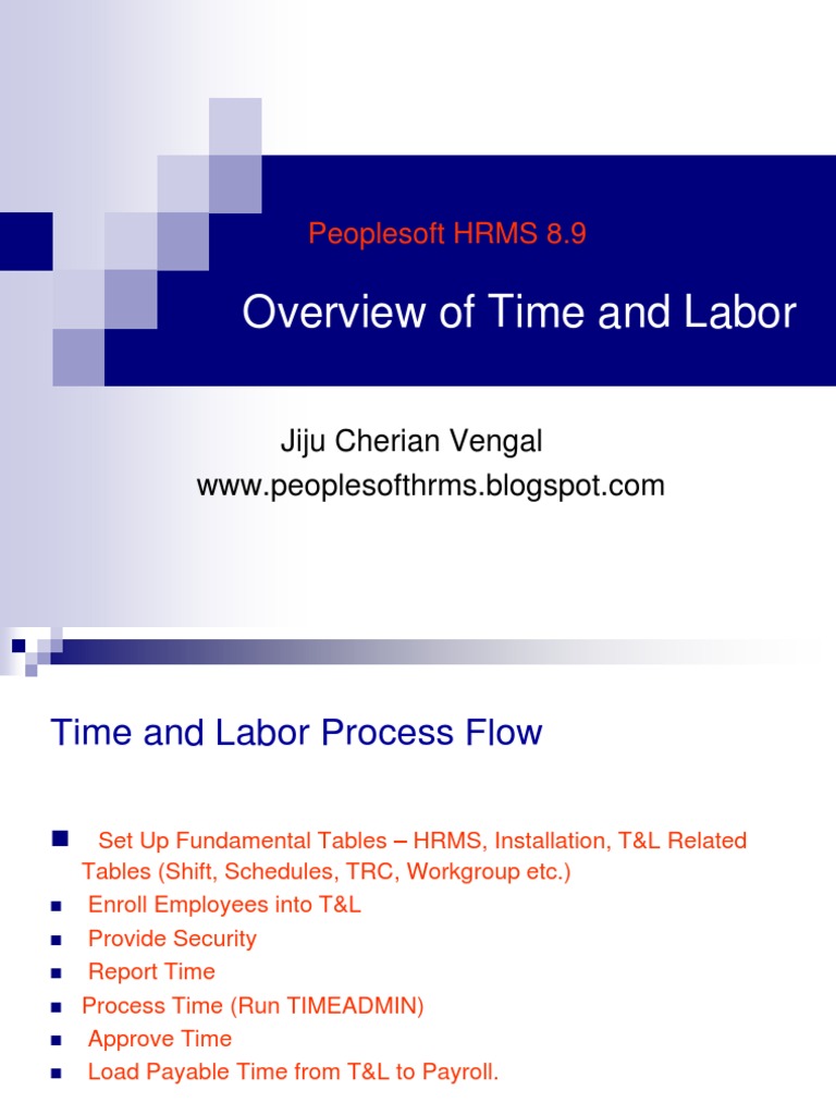 Time and Labor Overview 1217515239320101 9 | PDF | Sql | Computer ...