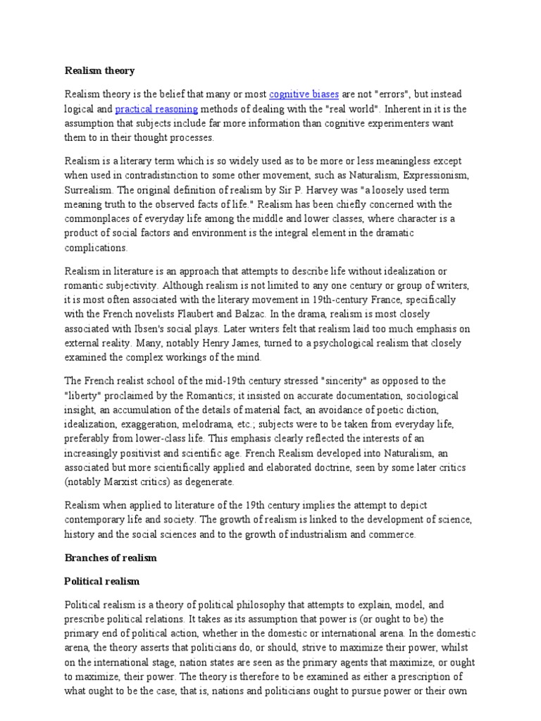 Realism Theory | Realism (Arts) | Literary Realism