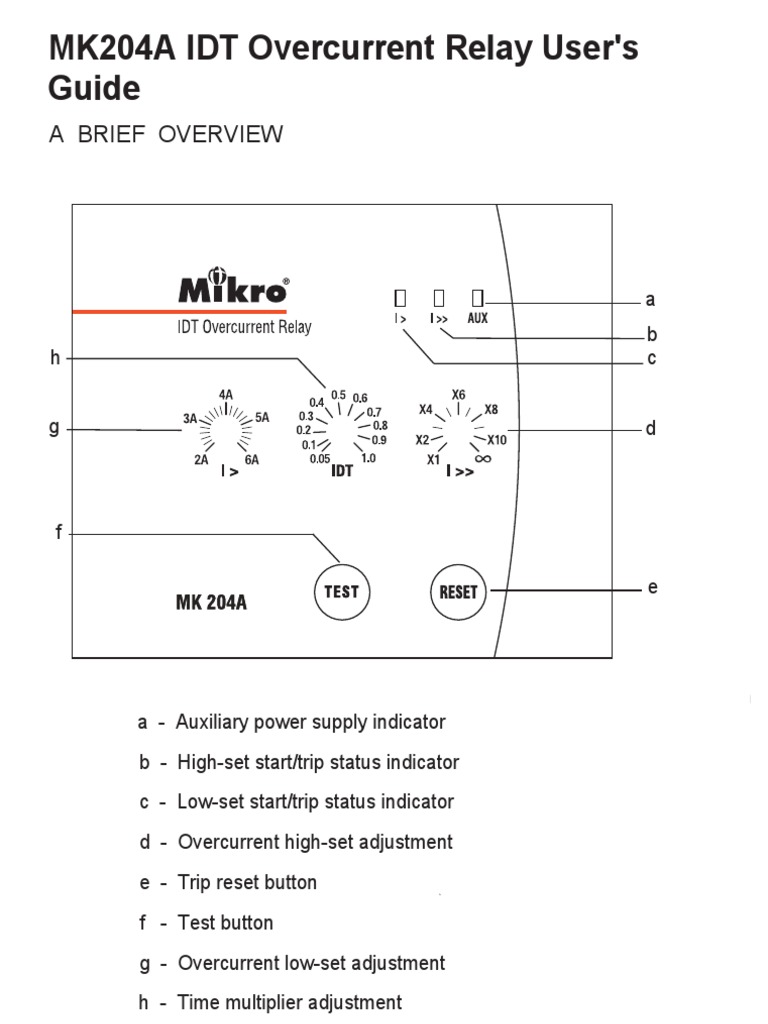 Comprehensive Technical Guide for MK204A IDT Overcurrent Relay: Settings, Indicators ...