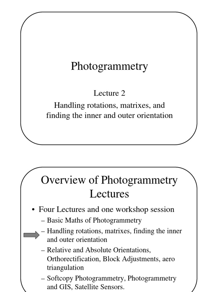 Photogrammetry | PDF | Matrix (Mathematics) | Trigonometric Functions