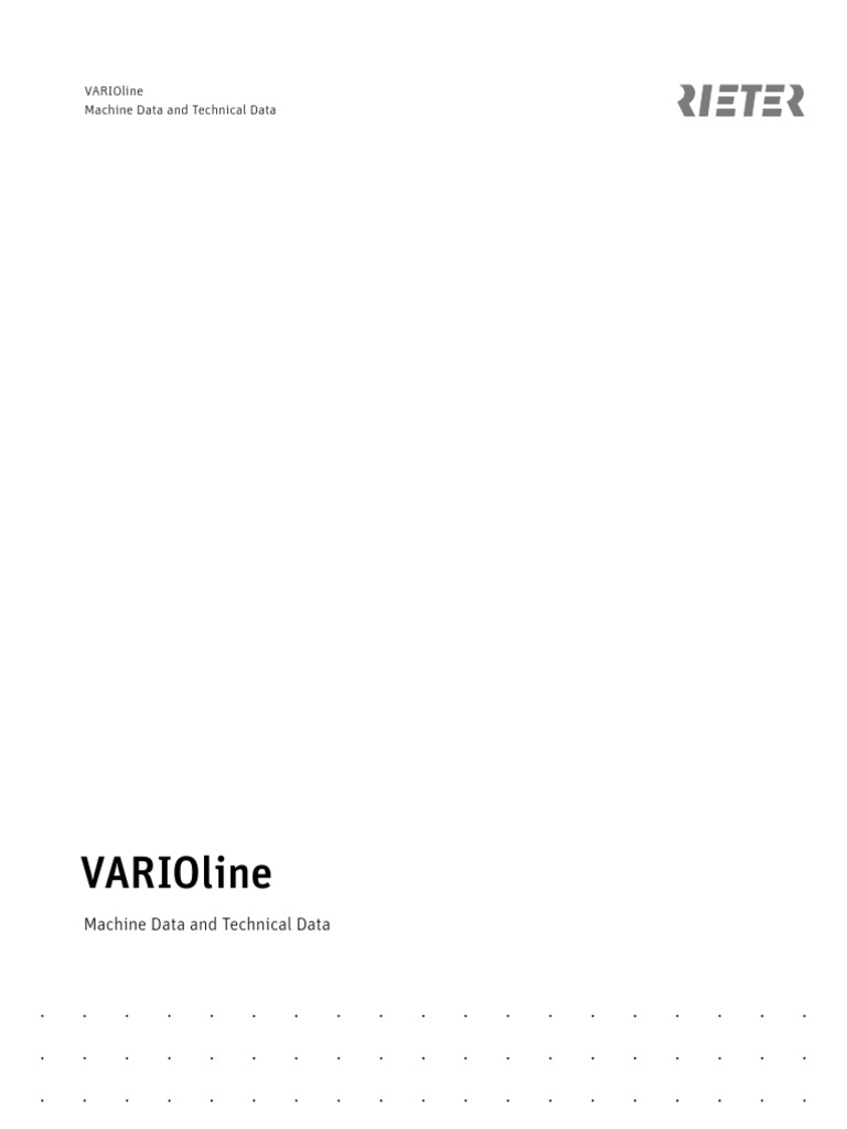 VARIOline Machine Specifications | PDF | Kilogram | Watt