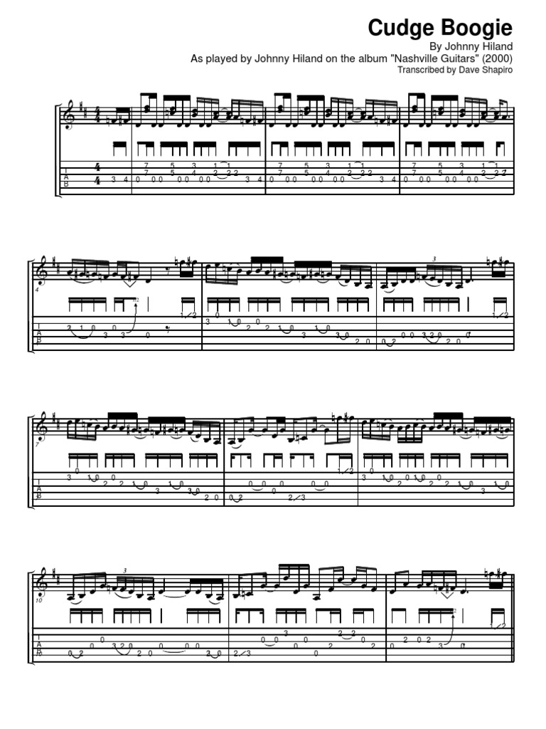 Johnny Hiland - Cudge Boogie | PDF