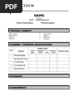 Tabular CV Template Guide | PDF