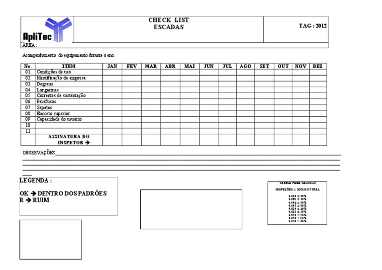 Check List Escadas | PDF