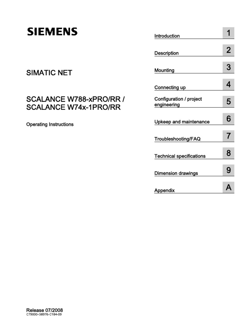 Ba Scalance w788 Xpro RR w74x 1pro RR en | PDF | Wireless Lan ...