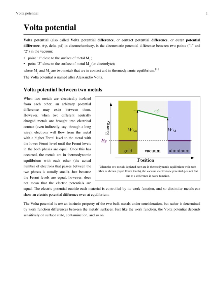 Volta Potential | PDF | Electricity | Chemistry
