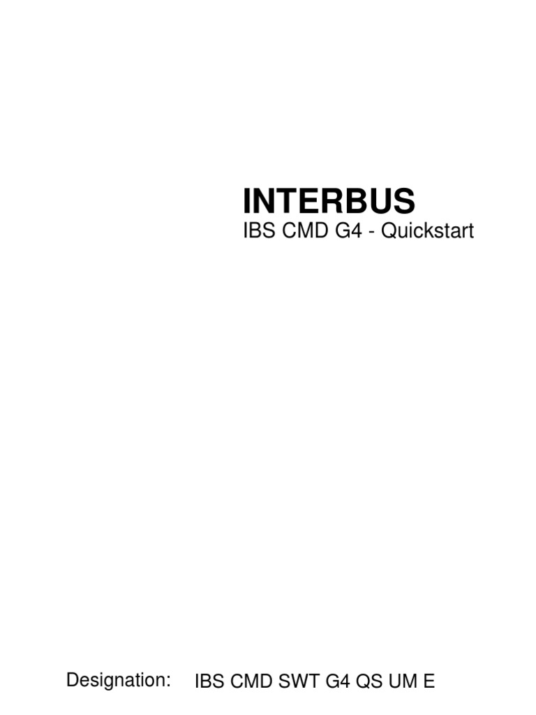 Interbus: IBS CMD G4 - Quickstart | PDF | Installation (Computer Programs) | Microsoft Windows