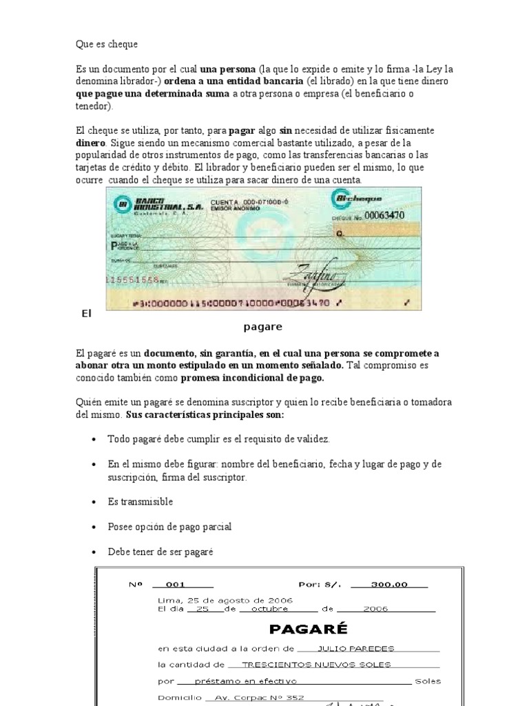 Que Es Cheque | PDF