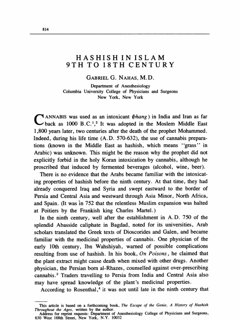Hashish in Islam 9-18th | PDF | Sufism | Assassins