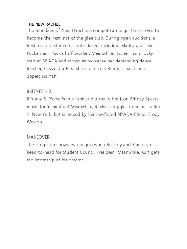 Glee Club Rivalries & NYADA Challenges | PDF | Art